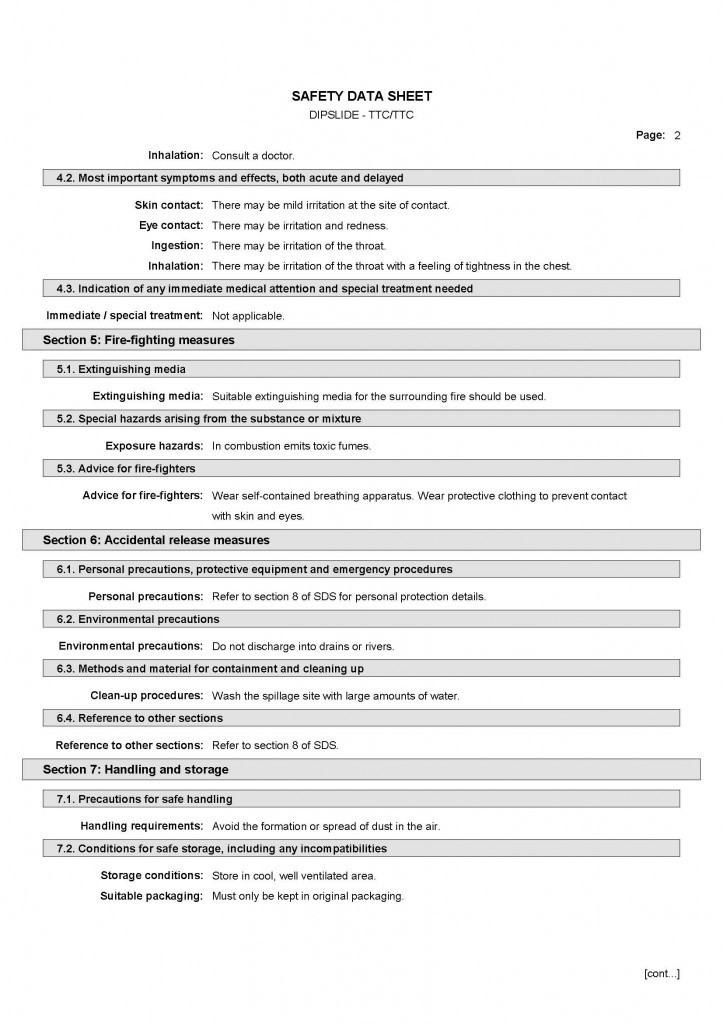 SAFETY DATA SHEETS | DTK Water Test Kits - Simplified Test Water Analysis
